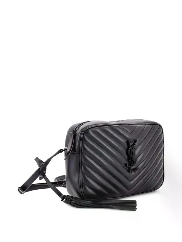 Saint Laurent Lou Camera Bag Matelasse Chevron Leather Small Cross Body Bag - Black