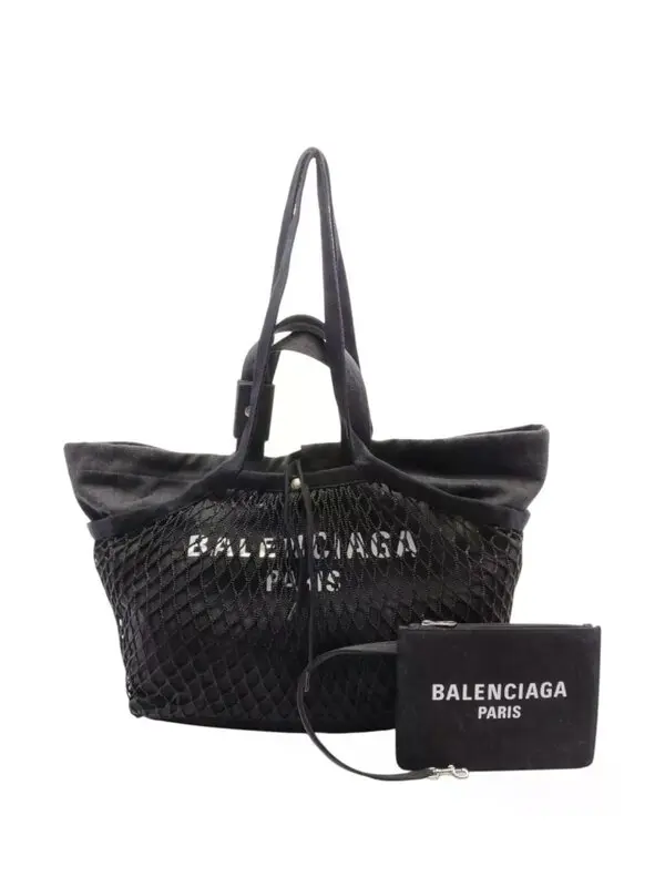 Balenciaga Mesh And Canvas 24/7 Tote Bag - Black