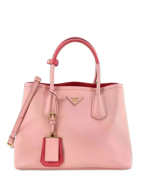 Prada Cuir Double Saffiano Leather Small Tote Bag