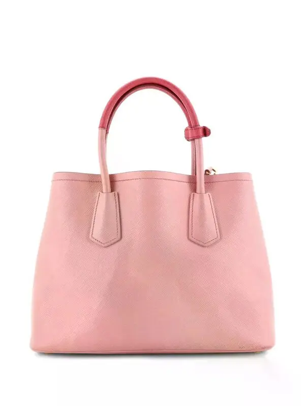 Prada Cuir Double Saffiano Leather Small Tote Bag - Pink