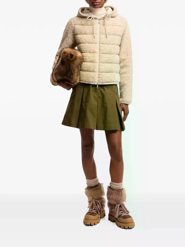 Moncler Quilted Hooded Jacket - Neutrals