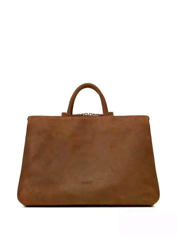 Marsèll 4 In Orizzontale Suede-finish Logo-debossed Tote Bag - Brown