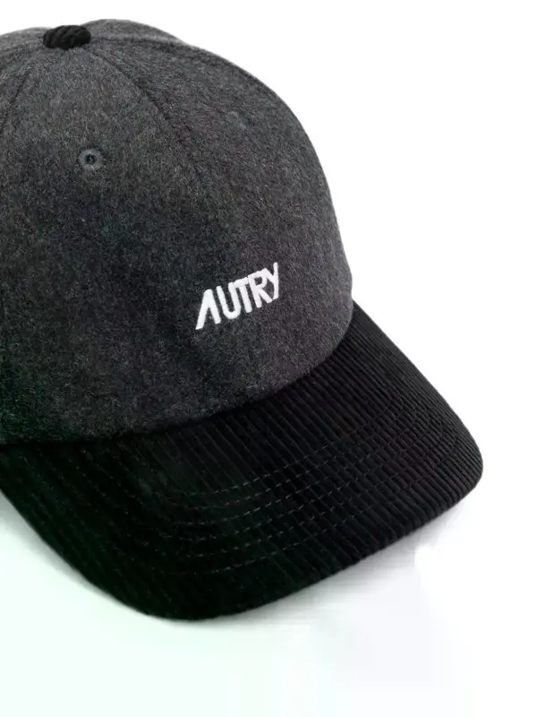 AUTRY Logo-embroidered Corduroy-brim Cap