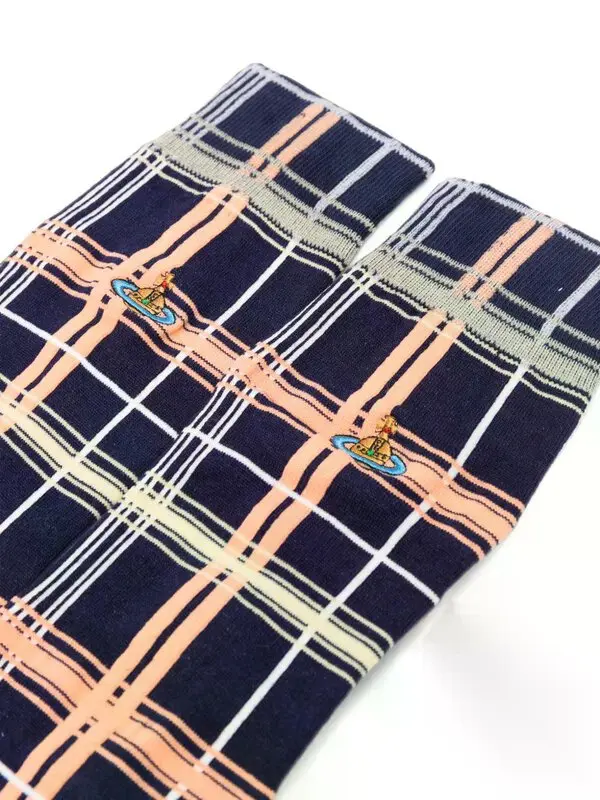 VIVIENNE WESTWOOD Orb-embroidered Check-pattern Socks