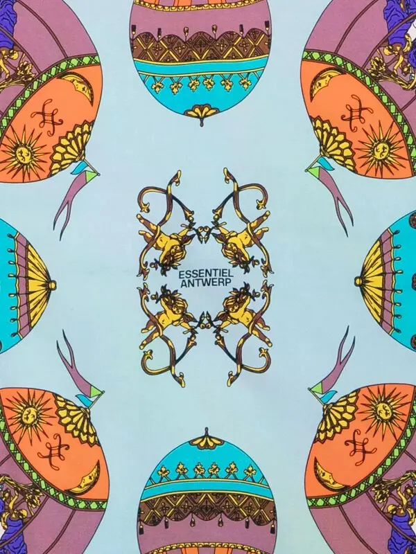Essentiel Antwerp Graphic-print Silk Scarf - Blue