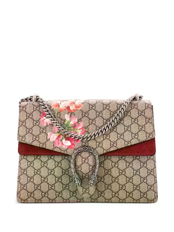 Gucci Dionysus Bag Blooms Print Gg Coated Canvas Medium Shoulder Bag - Brown