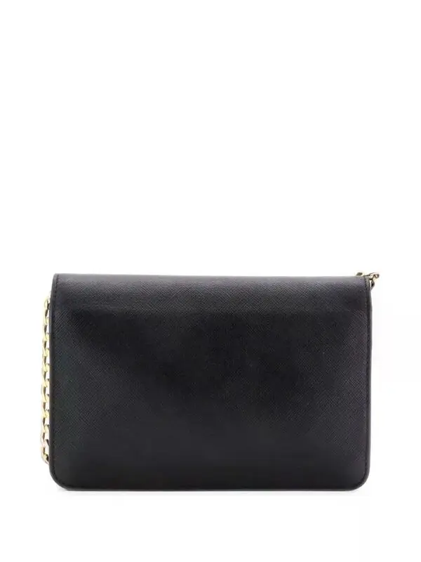 Prada Saffiano Leather Small Flap Wallet On Chain Clutch Shoulder Bag
