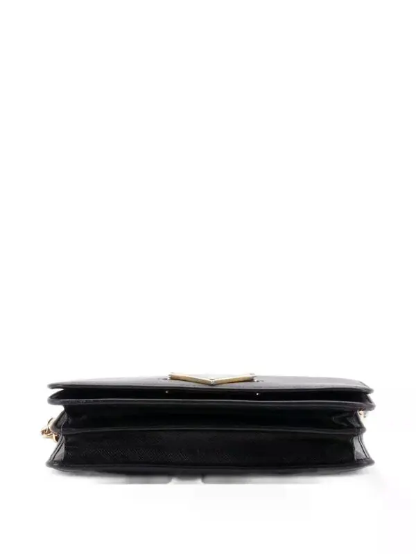 Prada Saffiano Leather Small Flap Wallet On Chain Clutch Shoulder Bag