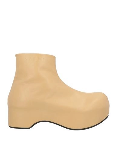 Marni Leather Ankle Boots - Sand