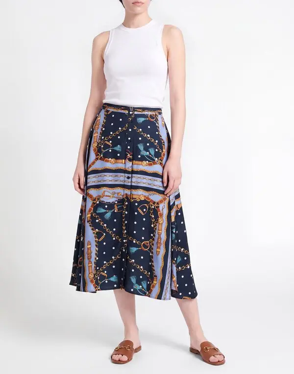 Maje Viscose Midi Skirt