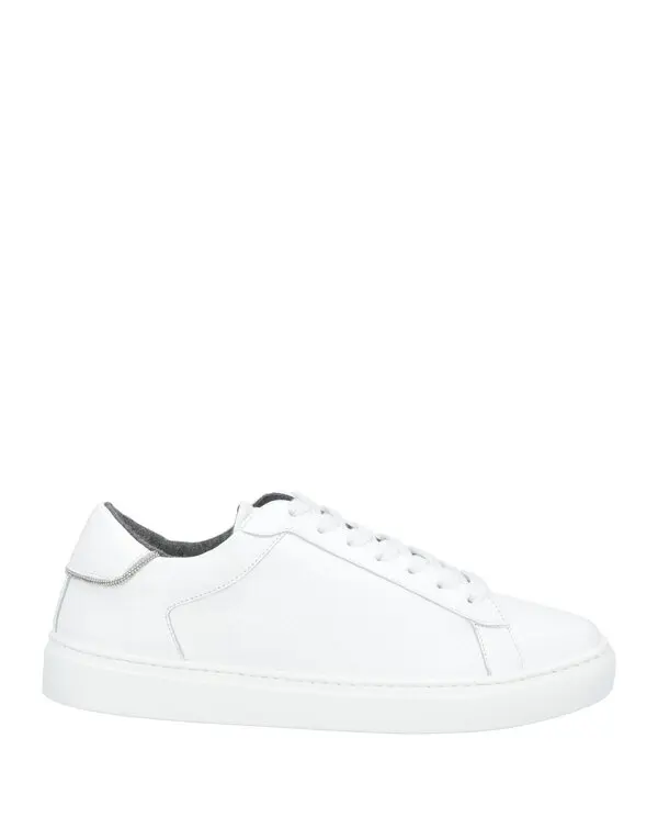 Fabiana Filippi Dark Soft Leather Sneakers With Beads - White
