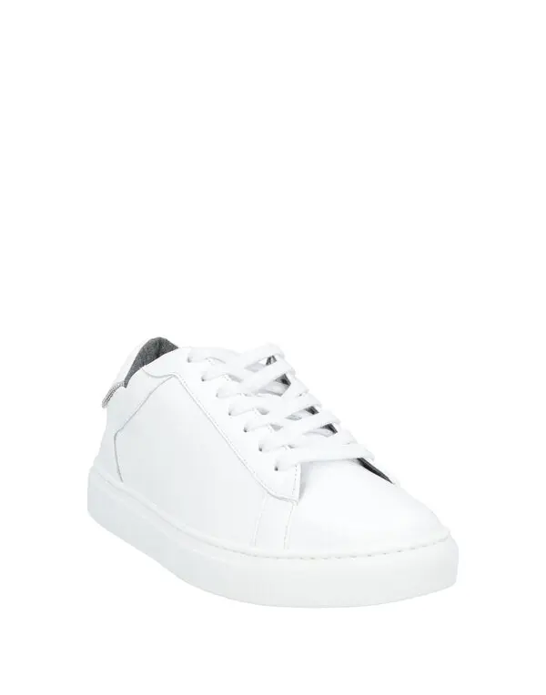 Fabiana Filippi Dark Soft Leather Sneakers With Beads - White