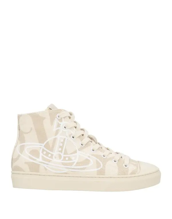 VIVIENNE WESTWOOD Cotton Canvas High-top Sneakers - Beige