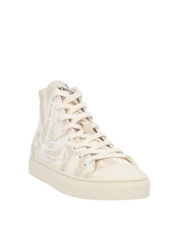 VIVIENNE WESTWOOD Cotton Canvas High-top Sneakers - Beige
