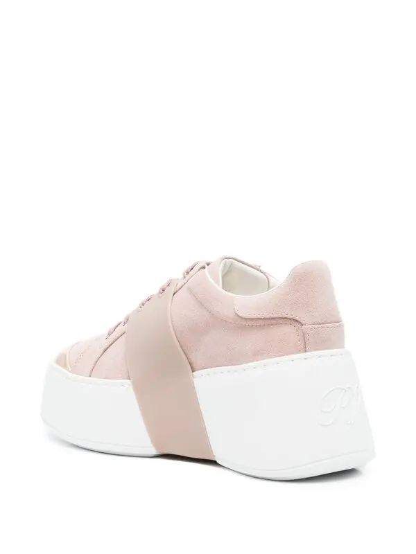 ROGER VIVIER Viv Skate High Strass Leather Sneakers
