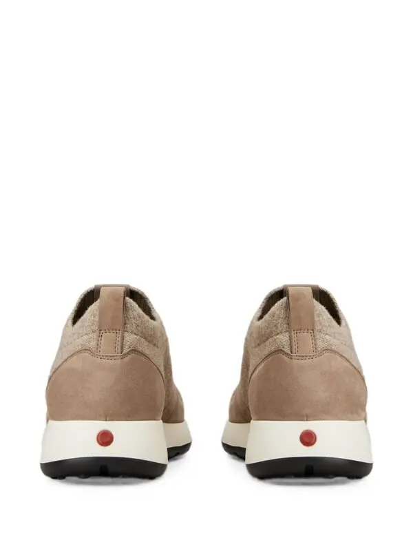 TOD'S Leather And Knit Sneakers - Beige