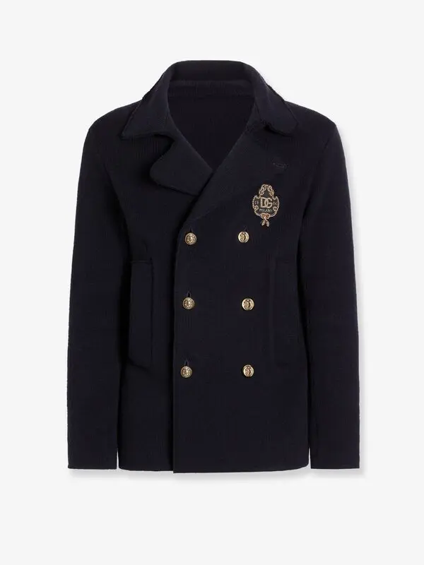 Dolce & Gabbana Virgin Wool Blazer With Iconic Crest