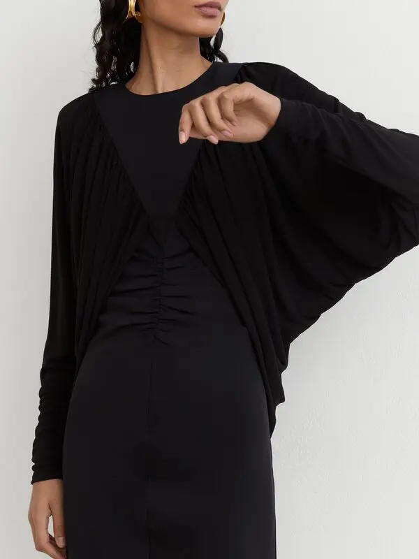 REISS Imogen Draped Jersey Ruched Mini Dress