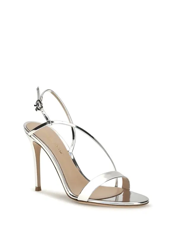 GIANVITO ROSSI Manhattan Metallic-effect Leather Sandals