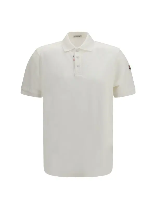 Moncler Cotton Piqué Polo Shirt With Logo - White