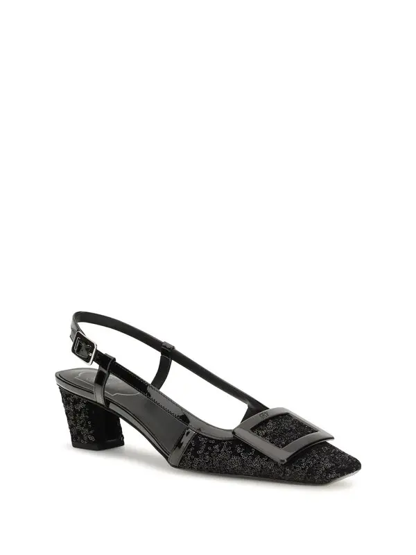 ROGER VIVIER Belle Vivier Shiny-effect Slingback Pumps