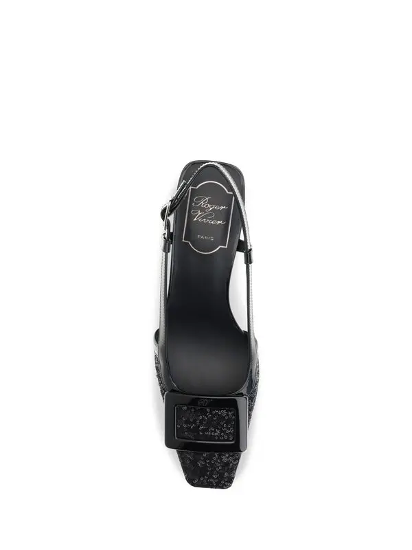 ROGER VIVIER Belle Vivier Shiny-effect Slingback Pumps