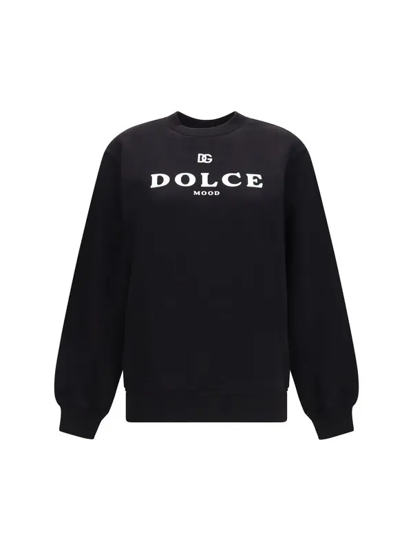 Dolce & Gabbana Cotton Logo Crewneck Sweatshirt - Black