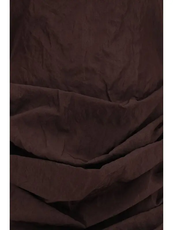 Magda Butrym Draped Mini Dress With High Collar