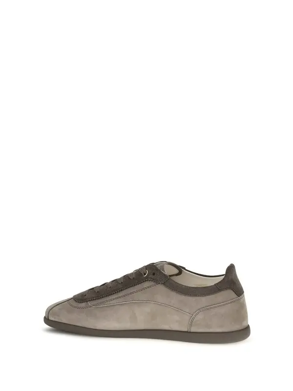 Brunello Cucinelli Nubuck And Suede Sneakers With Slim Sole