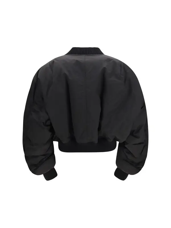 Rick Owens Bomber Jacket With Gathered Sleeves