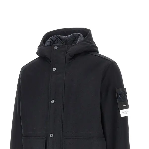 Stone Island Flannel Jacket With Logo Badge