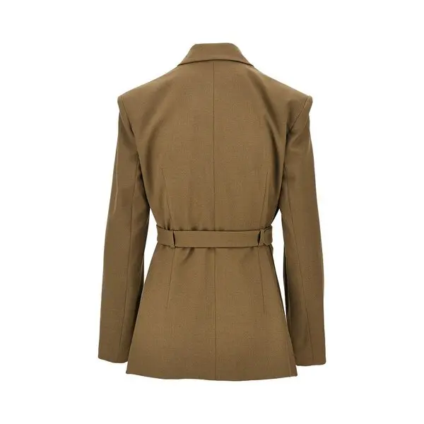 Pinko Gabardine Jacket With Belt - Khaki