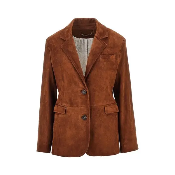 GOLDEN GOOSE Robyn Suede Leather Single-breasted Jacket