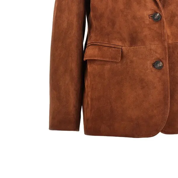 GOLDEN GOOSE Robyn Suede Leather Single-breasted Jacket