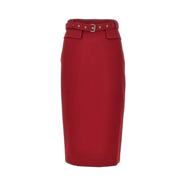 Pinko Viscose-blend Crêpe Skirt - Red