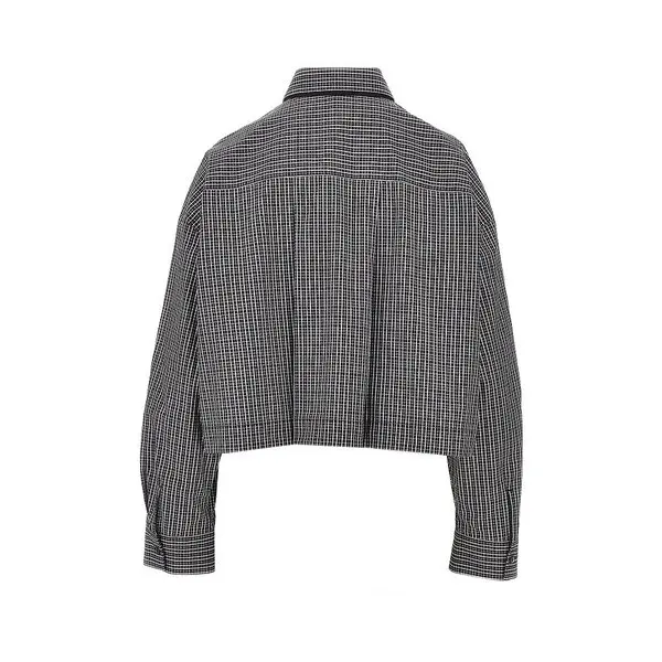 Pinko Check Cropped Shirt With Necktie