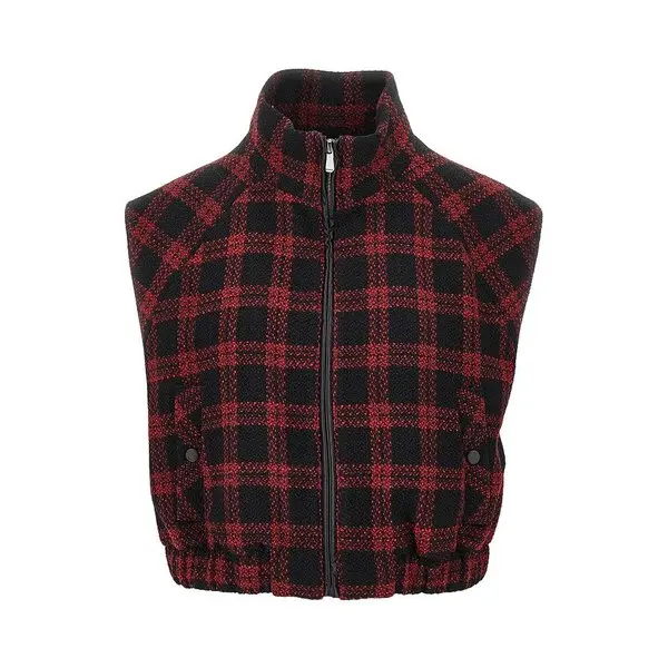Pinko Buffalo Check Tweed Waistcoat - Black