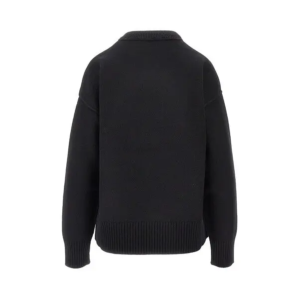 AMI Paris De Coeur' Crewneck Sweater - Black