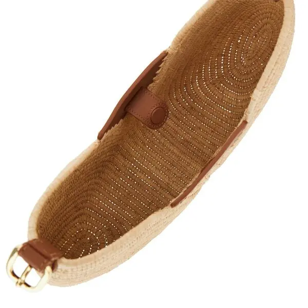 Loewe Raffia And Leather Medium Swing Bag - Brown