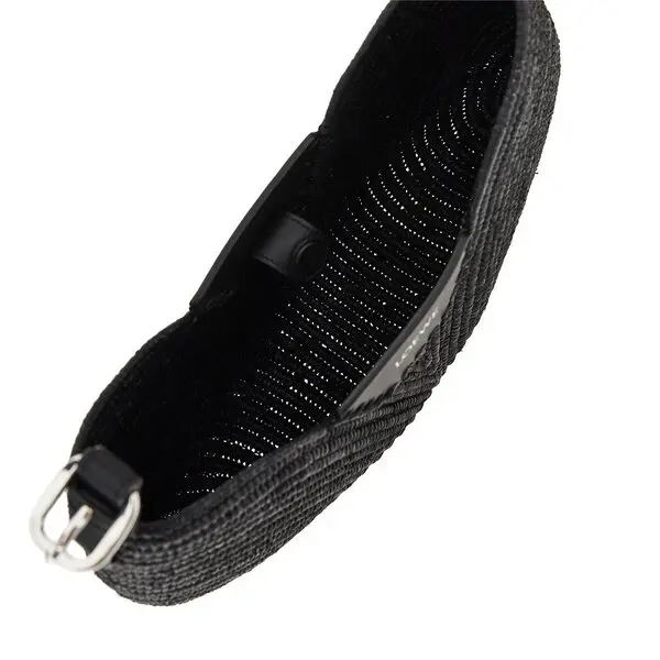 Loewe Raffia And Leather Medium Swing Bag - Black