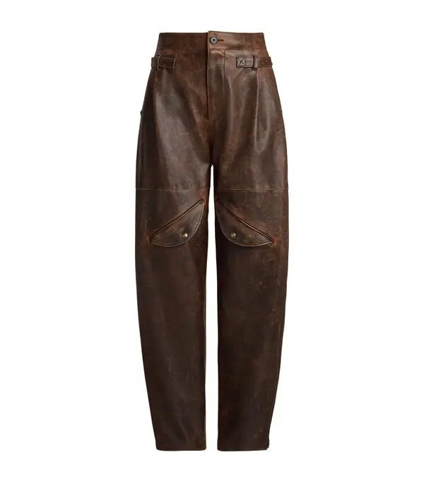 Ralph Lauren Distressed Lambskin Hania Trousers