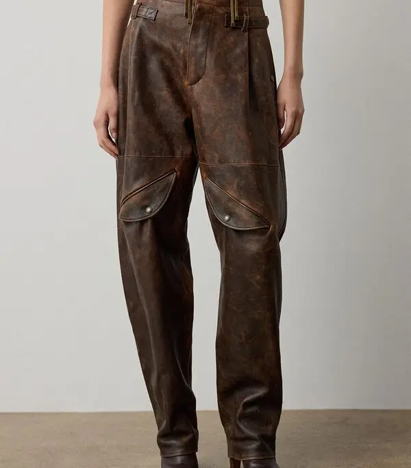 Ralph Lauren Distressed Lambskin Hania Trousers