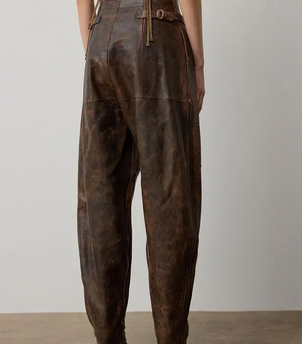Ralph Lauren Distressed Lambskin Hania Trousers