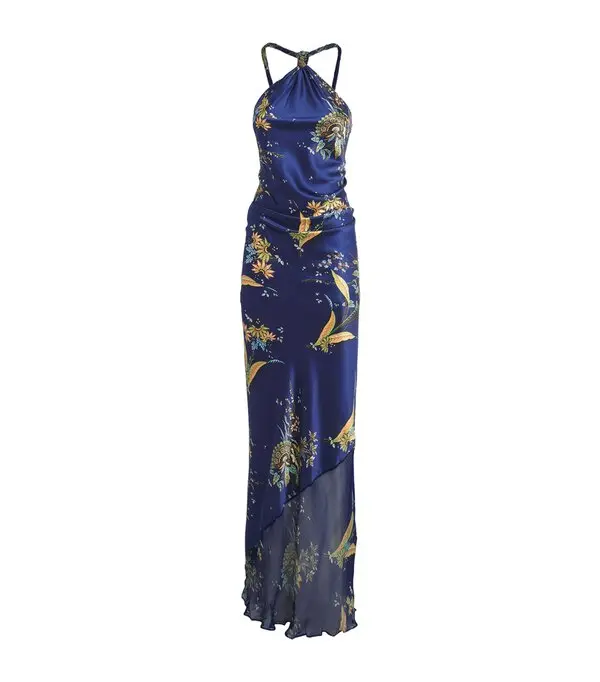Staud Silk Charli Halterneck Maxi Dress