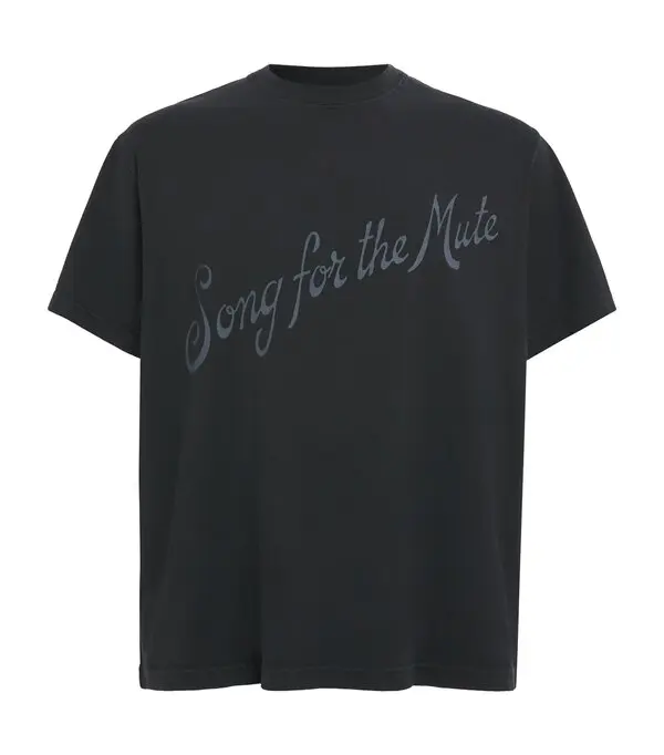 SONG FOR THE MUTE Cotton Logo T-shirt - Black