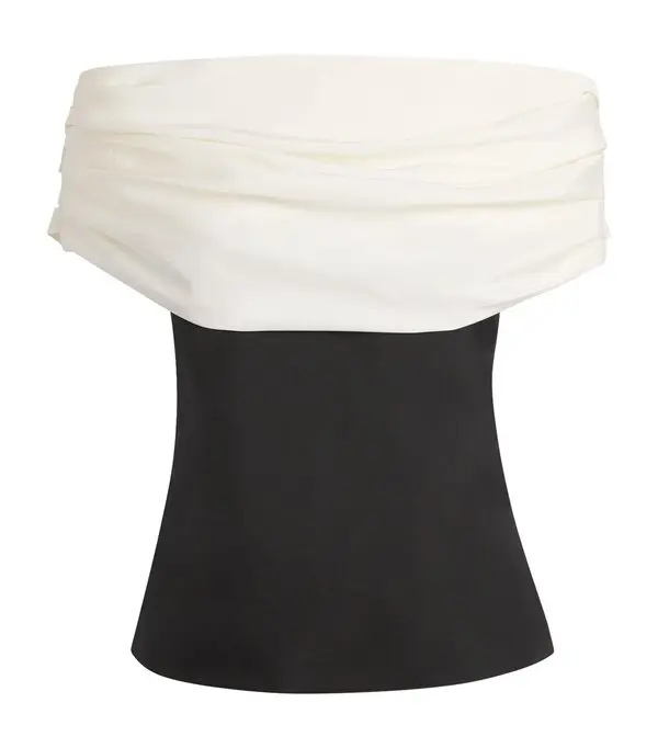 VORANIDA Silk-blend Ruched-detail Vetra Top - Black