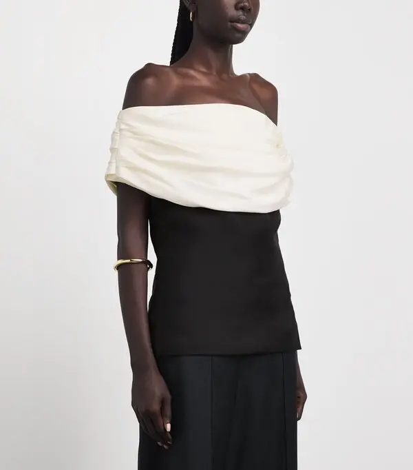 VORANIDA Silk-blend Ruched-detail Vetra Top