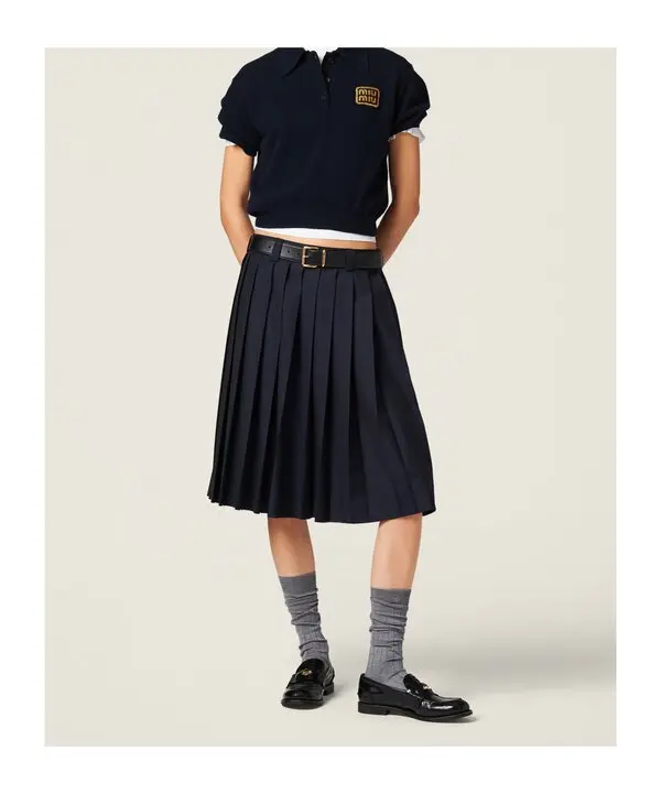 Miu Miu Pleated Batavia Skirt