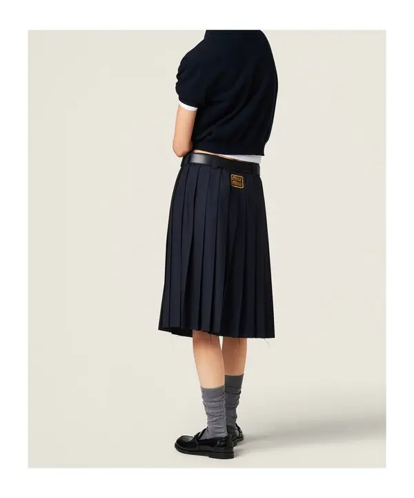 Miu Miu Pleated Batavia Skirt