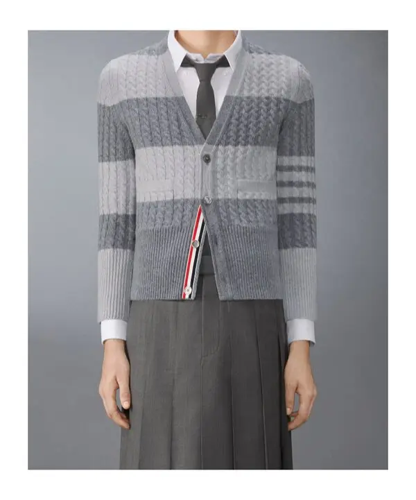 Thom Browne Cashmere 4-bar Striped Cardigan